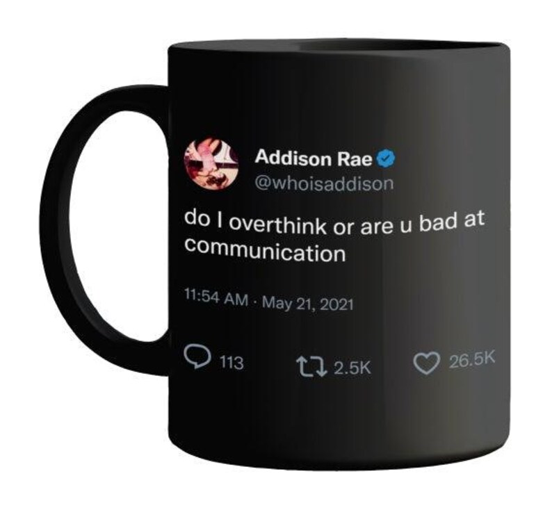 Addison Rae Overthink or Bad Communicator Mug - Etsy