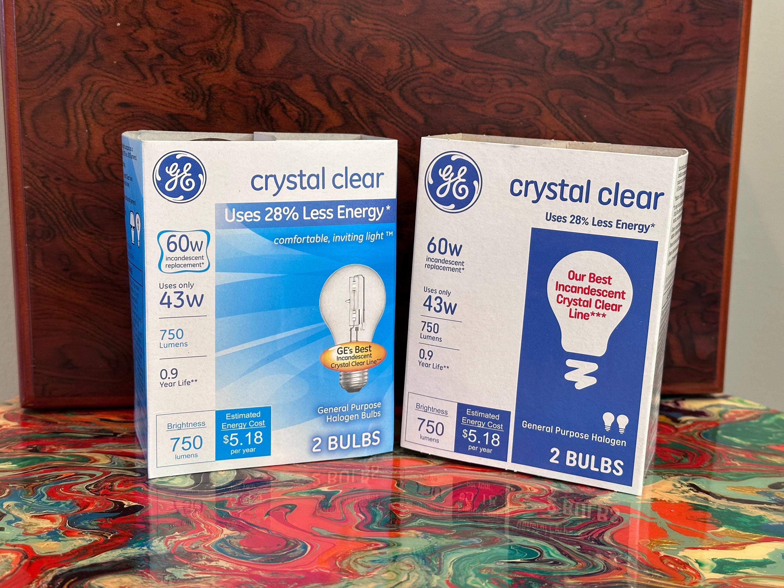 GE - Crystal Clear - 60w Light Bulbs - Old Style Bulbs - 2 Packs/4 ...