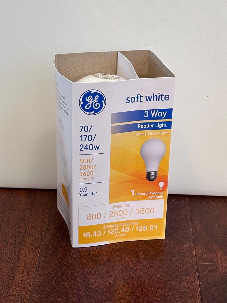 GE - Soft White "reader-light" - 3 Way Light Bulbs - 70/170/240 - Old ...