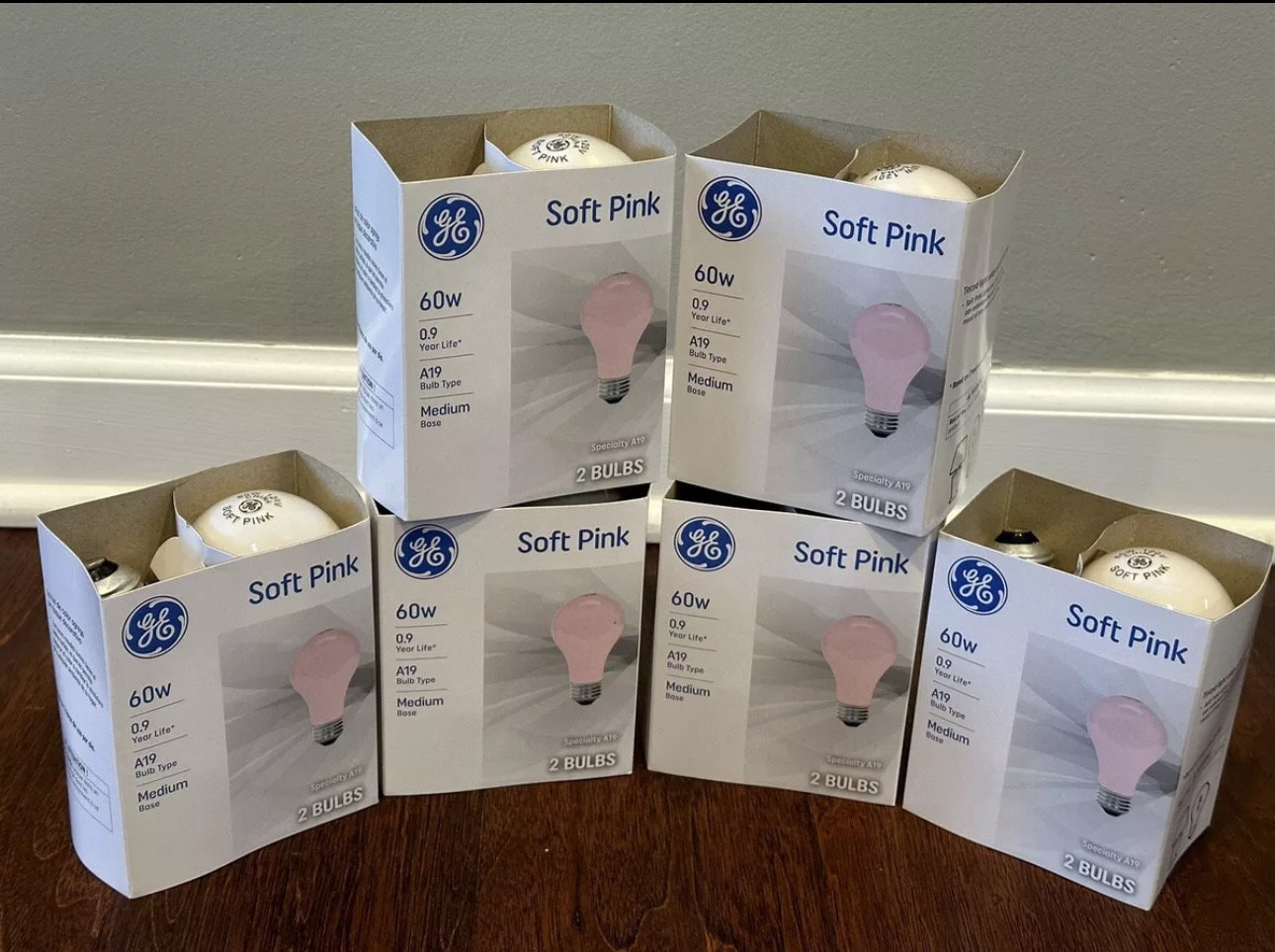 GE - Specialty - Soft Light - 60 Watt - “PINK” Bulbs - 6 Packs/12 Bulbs ...