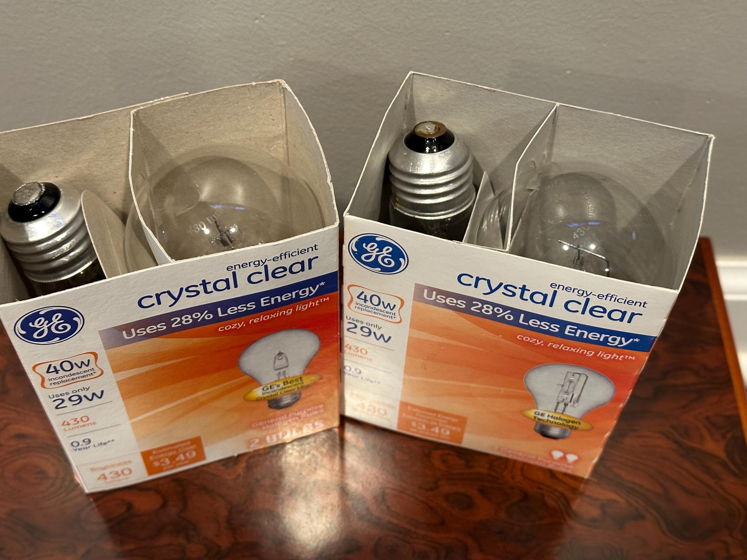 GE - Crystal Clear - 40w (uses 29w) Light Bulbs - 2 Packs/4 Bulbs - Old ...
