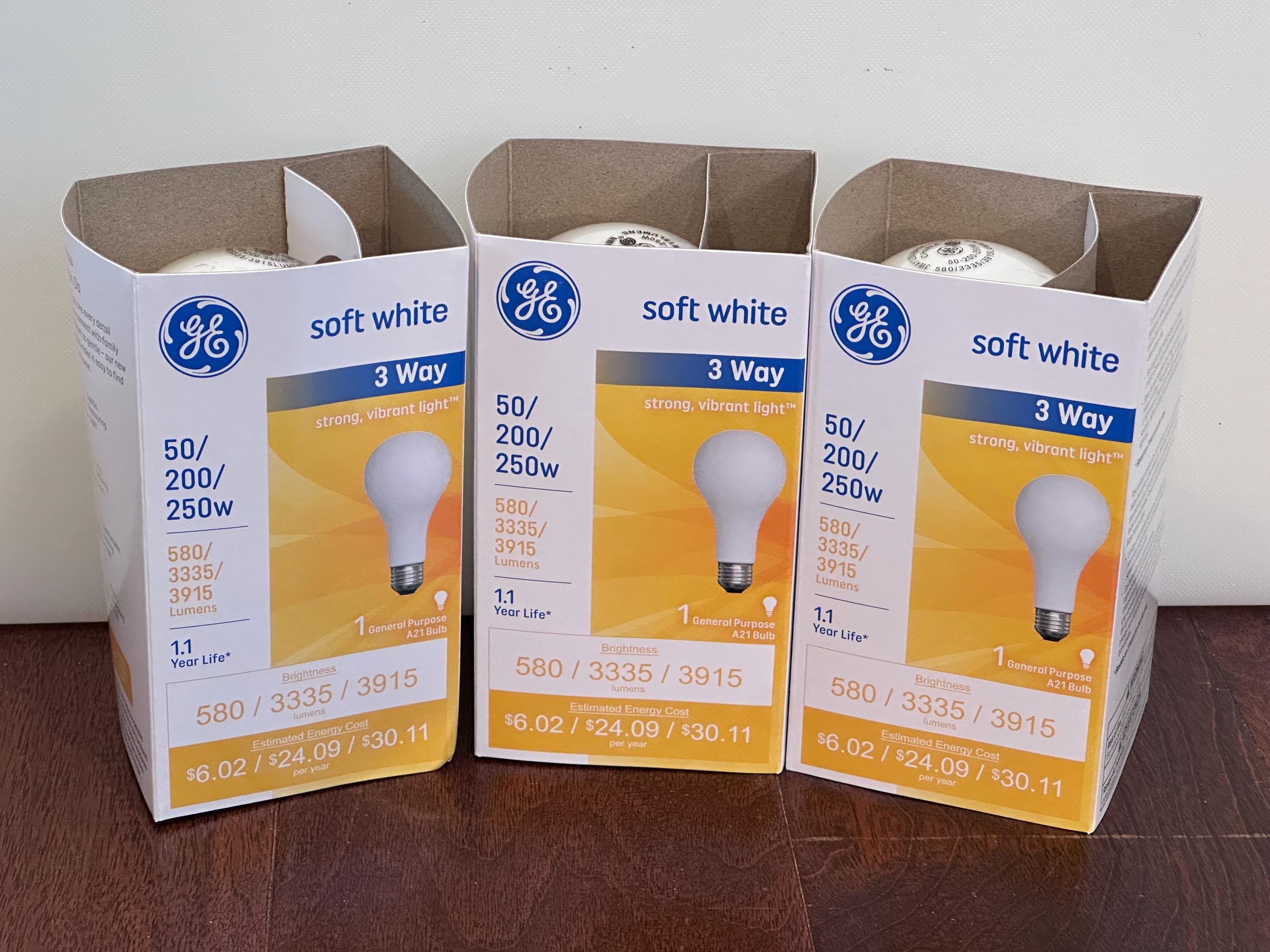 GE - 3 Way - Soft White - Light Bulbs - 50/200/250 Watts - A21 - Old ...