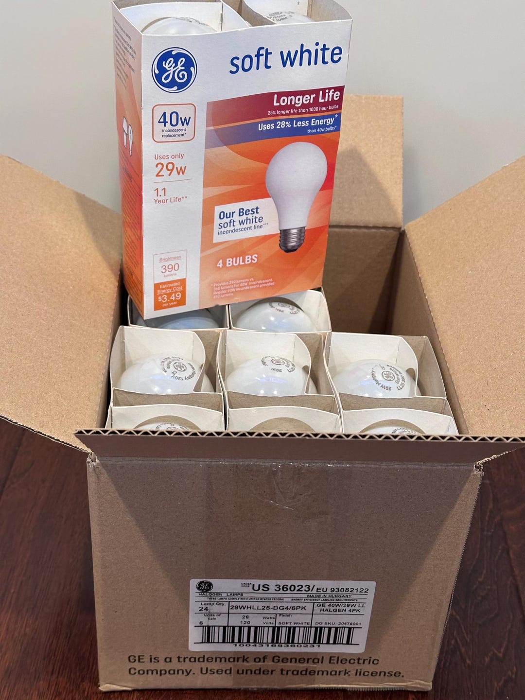 GE - Soft White 40w (uses 29w) - Light Bulbs - A19 - 6 Packs/24 Bulbs ...