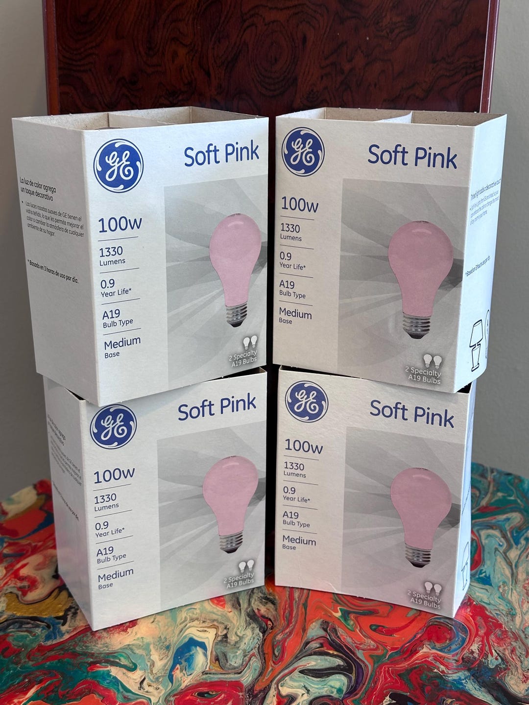 GE Lighting - 100w - PINK - Light Bulbs - 4 Packs/ 8 Bulbs - Etsy
