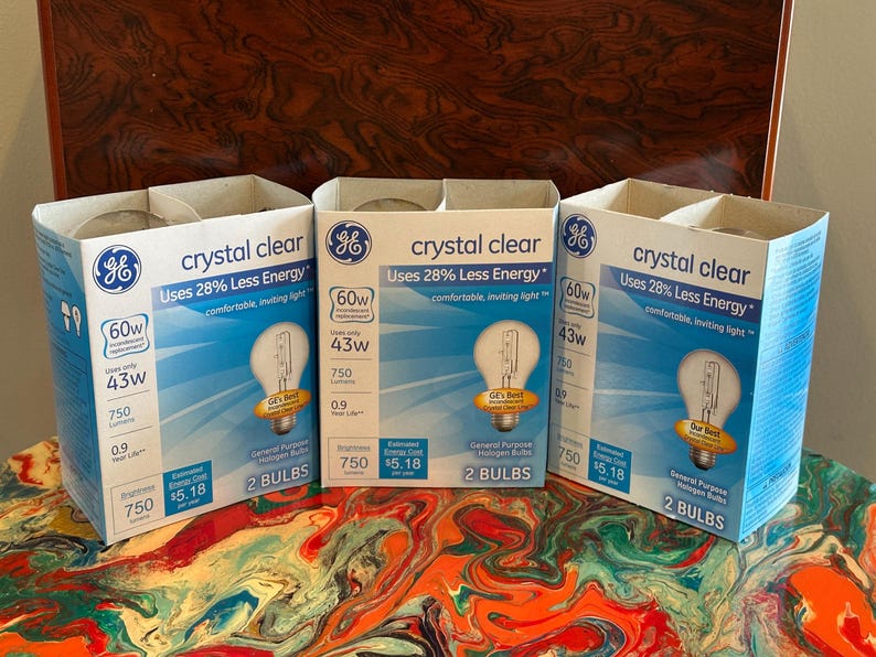 GE Crystal Clear - 60w - Light Bulbs - 3 Packs/6 Bulbs - Old Style ...
