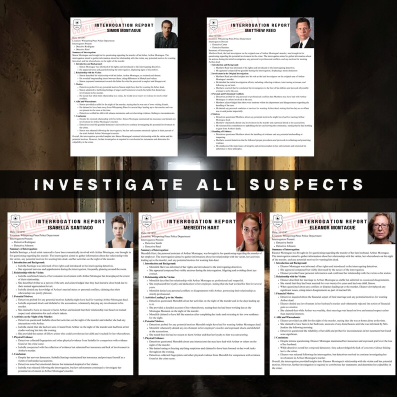 Printable Murder Mystery Case File Mystery Date Night Detective True ...