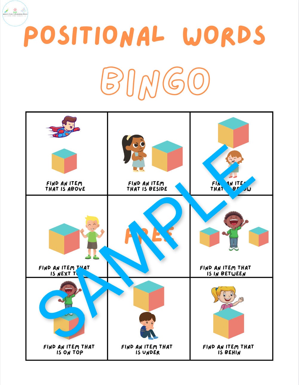 Grocery Store and Positional Words Bingo - Etsy