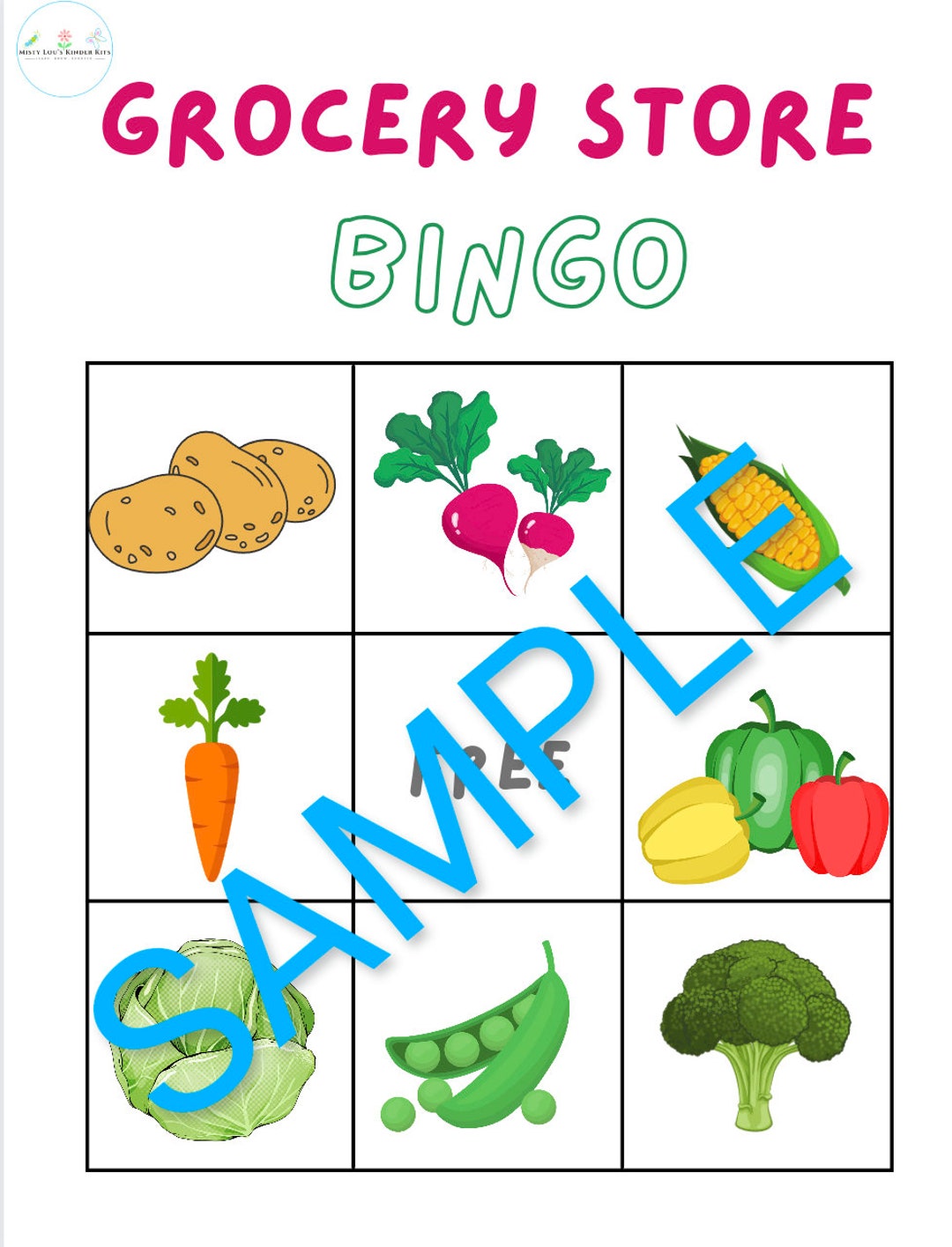 Grocery Store and Positional Words Bingo - Etsy