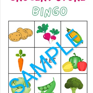 Grocery Store and Positional Words Bingo - Etsy