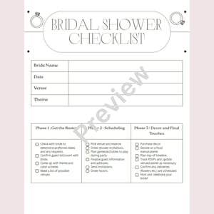 Simple Printable Bridal Shower Planner for Instant Download - Etsy
