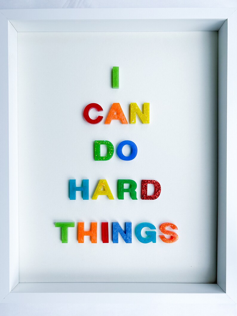 I Can Do Hard Things Resin Letter Wall Art for Kids | Multi Colored ...