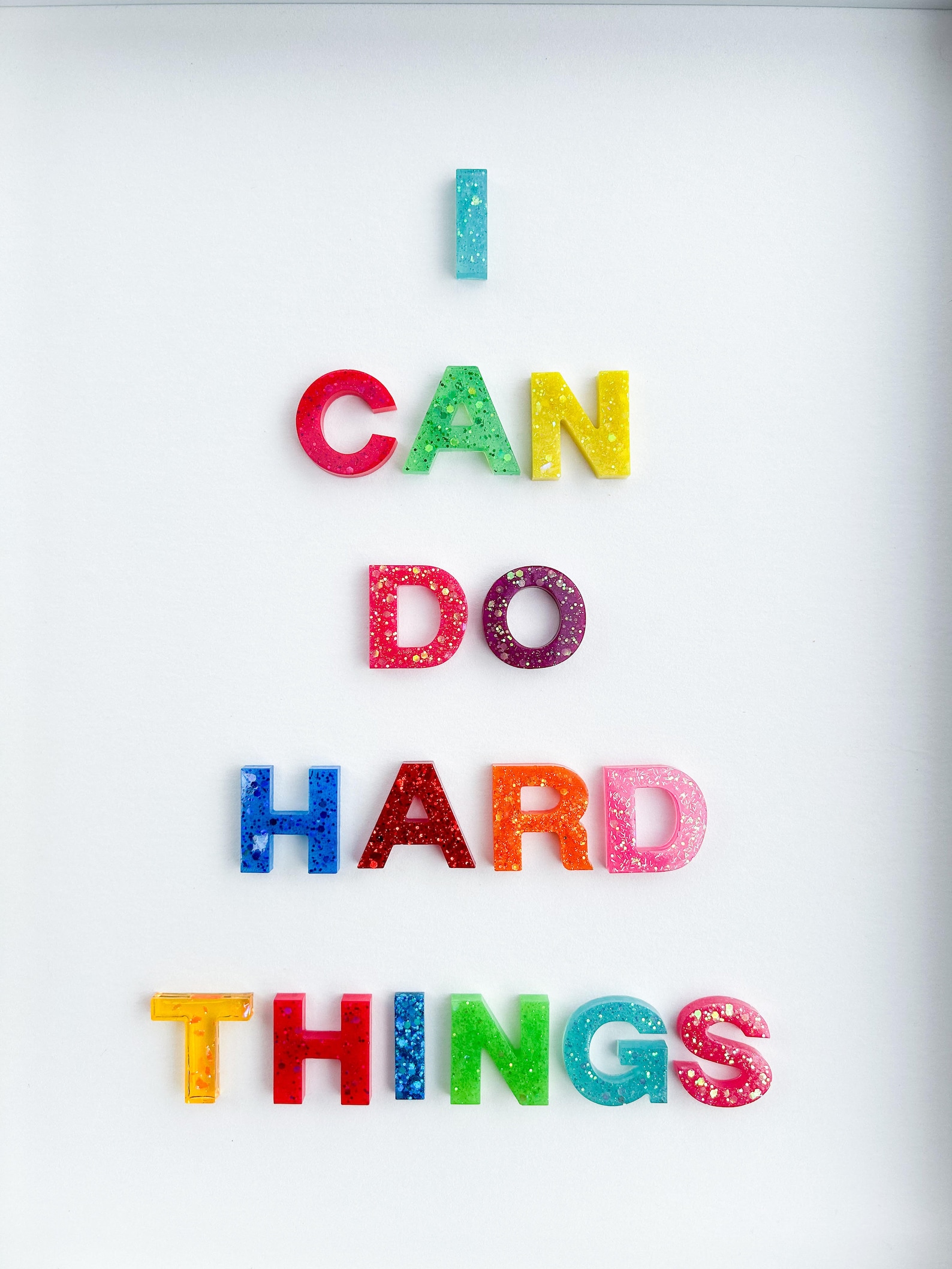 I Can Do Hard Things Resin Letter Wall Art for Kids | Multi Colored ...