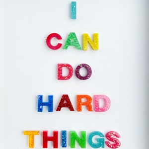 I Can Do Hard Things Resin Letter Wall Art for Kids | Multi Colored ...