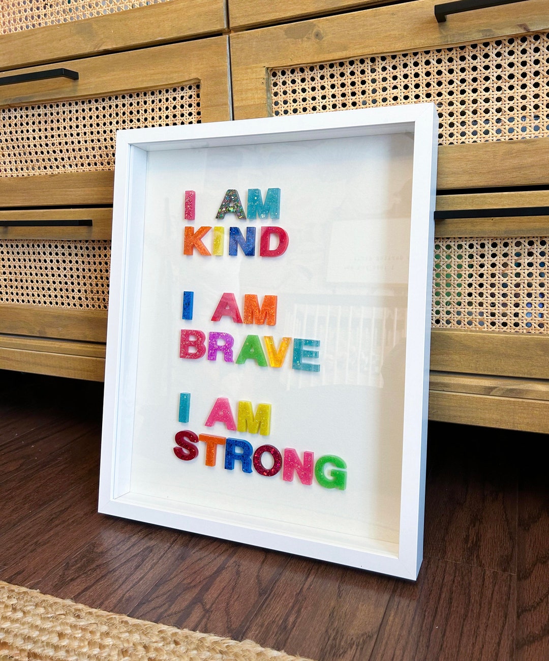 Custom Multi Color Resin Letter Affirmation Wall Art for Kids | Resin ...