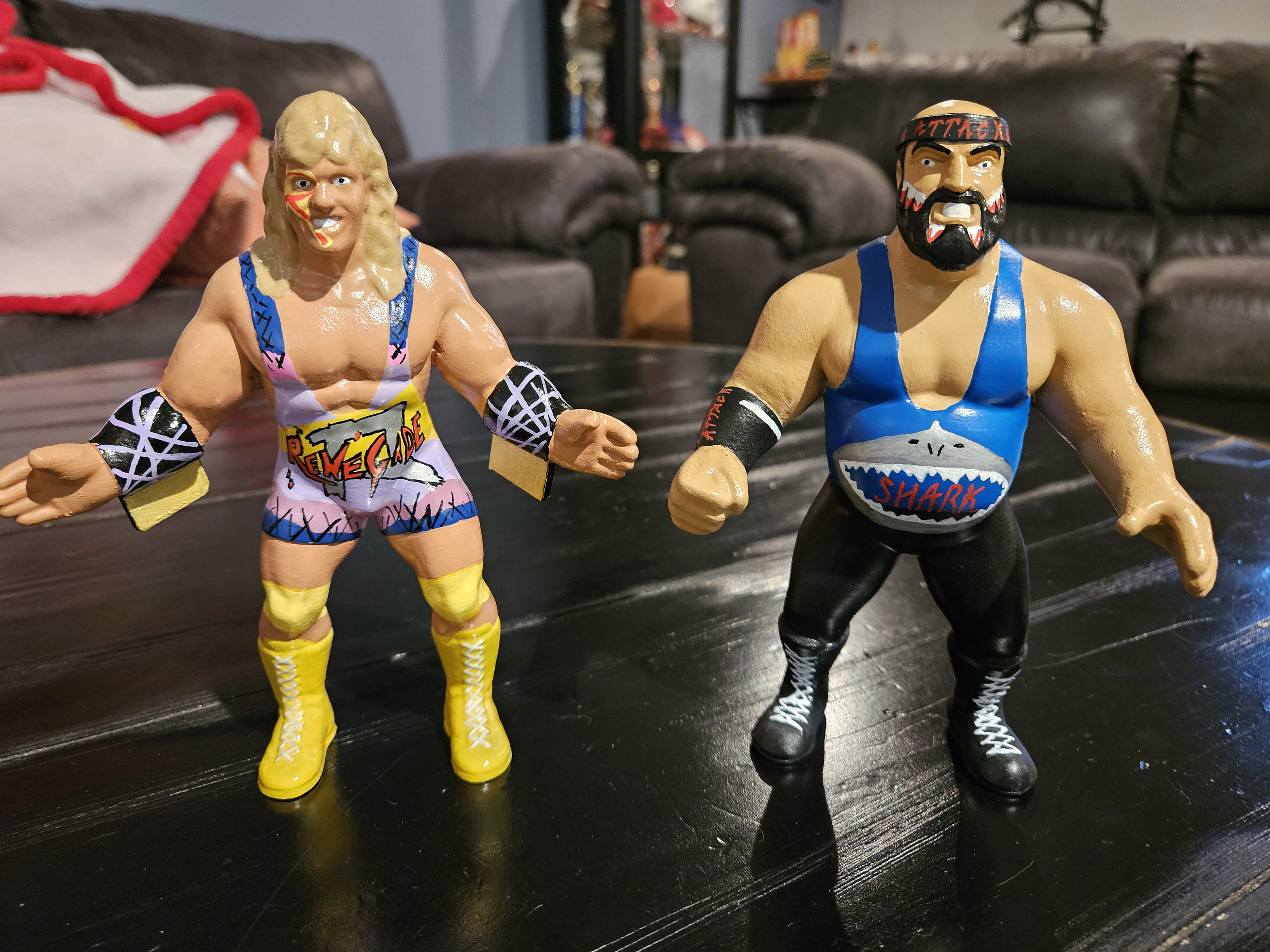 WCW WWE Wrestling Unreleased Shark and Renegade 3d Printed Figures ...