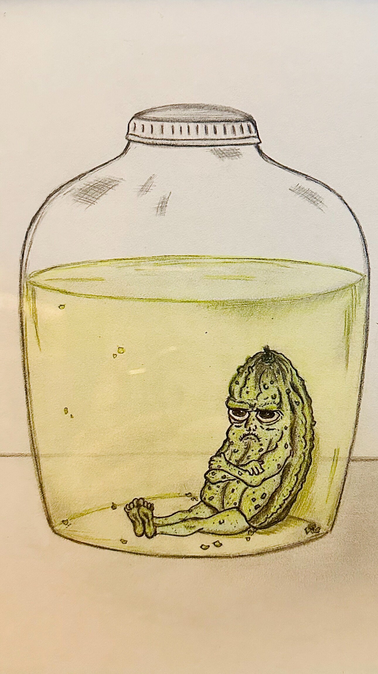 The Lonely Pickle Framed Drawing - Etsy