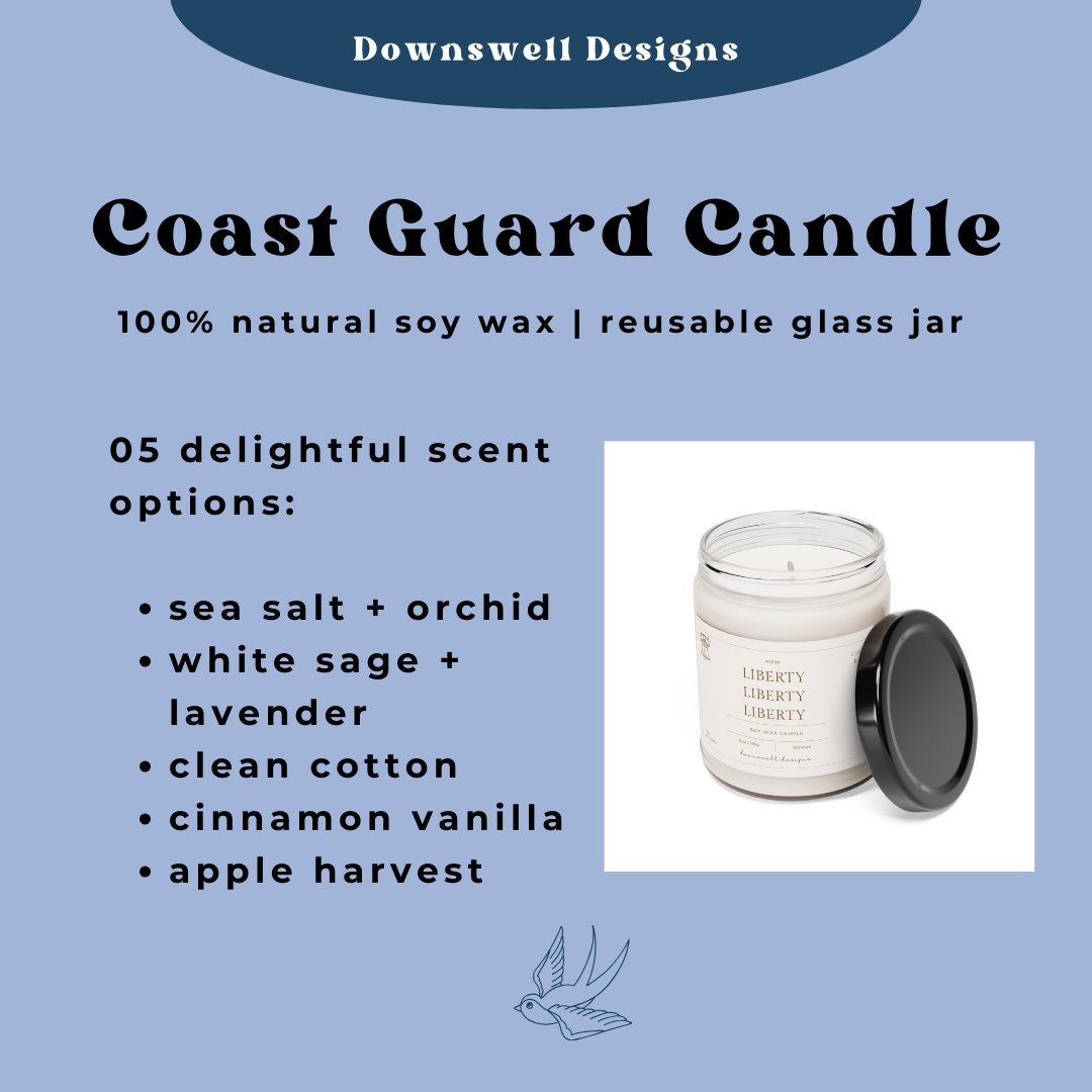 Coastie Gift for Coast Guard Military Candle 9oz Reusable Glass Jar ...
