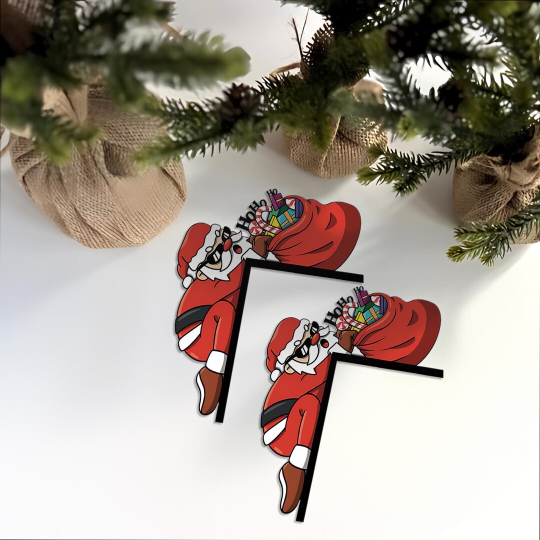 Santa Door Corner Sign, Metal Santa Door Topper, Christmas Door Decor ...