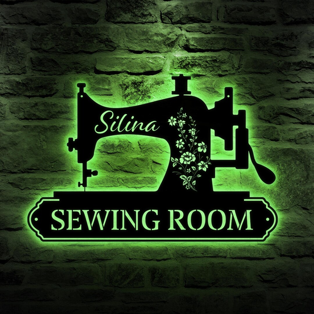 Sewing Machine Personalized Metal Art Wall Decor, Custom Quilting Sign ...