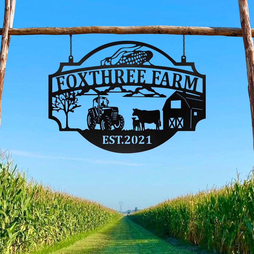 Personalized Ranch House Metal Sign, Custom Farmhouse Metal Name Sign ...