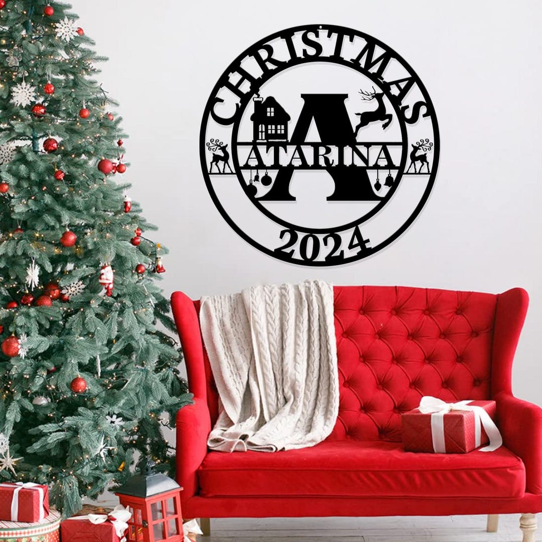 Custom Christmas Letter Monogram, Christmas Letter Monogram Name Sign ...