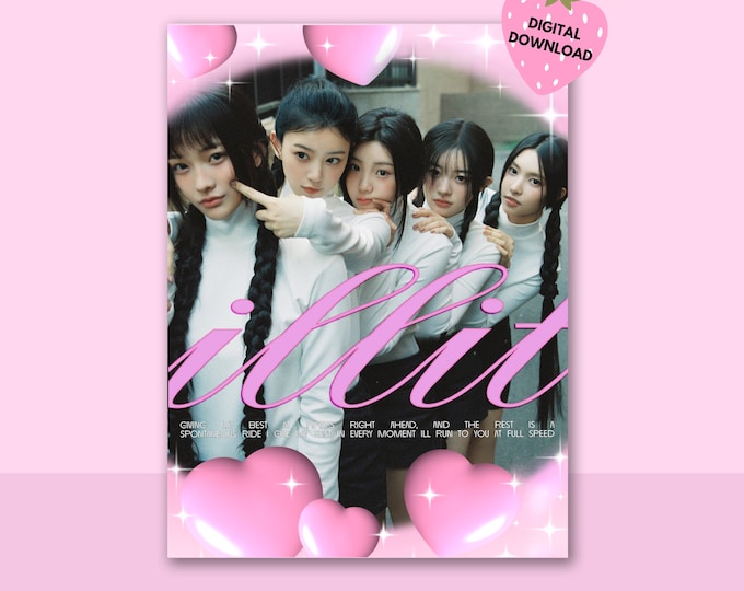 ILLIT MAGNETIC Lyrics Poster, Lyrics Wall Art, Aesthetic KPOP Wall ...