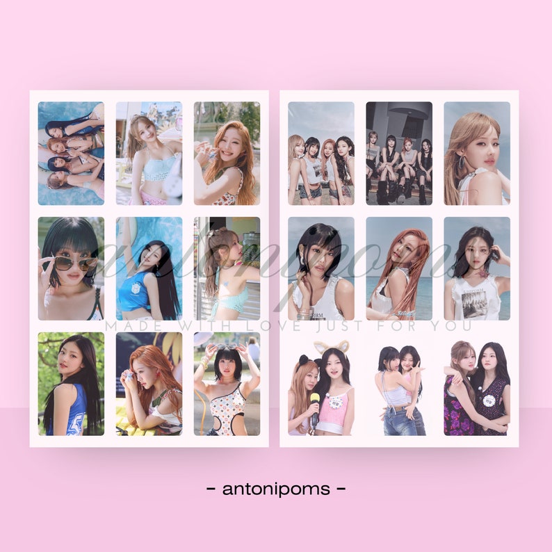 KISS OF LIFE Digital Photocards Set sticky Templates, Kpop Pcs ...