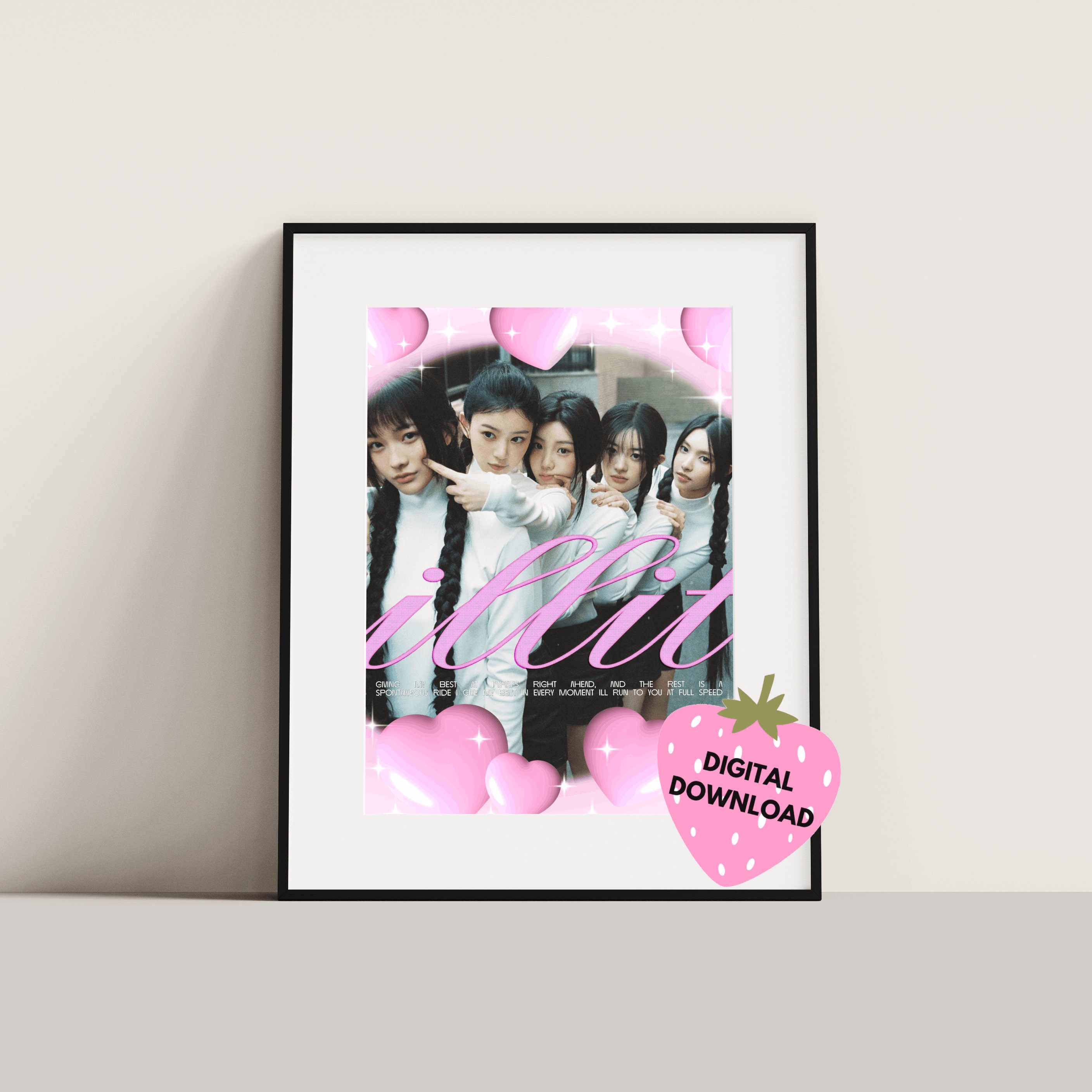 ILLIT Digital Poster - Super Real Me 1st Mini Album, Kpop Poster ...