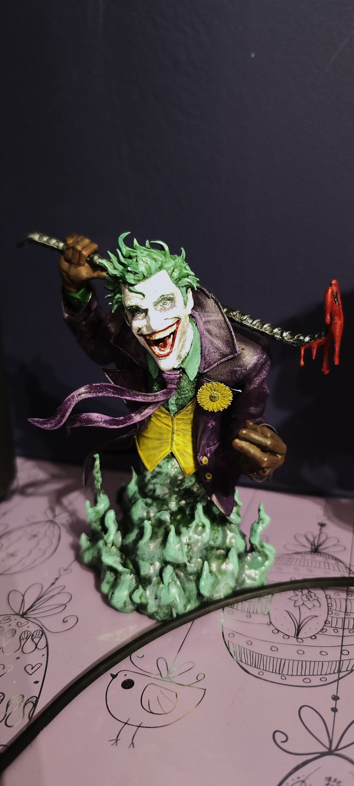 Joker Paint Figurine 16cm Statue Fanart Resin 1/12 Unique Piece - Etsy