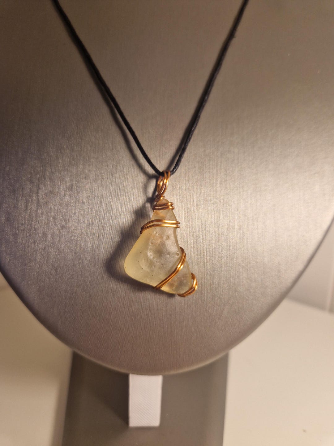 Authentic Libyan Desert Glass Pendant Necklace – Handmade Copper Wire ...