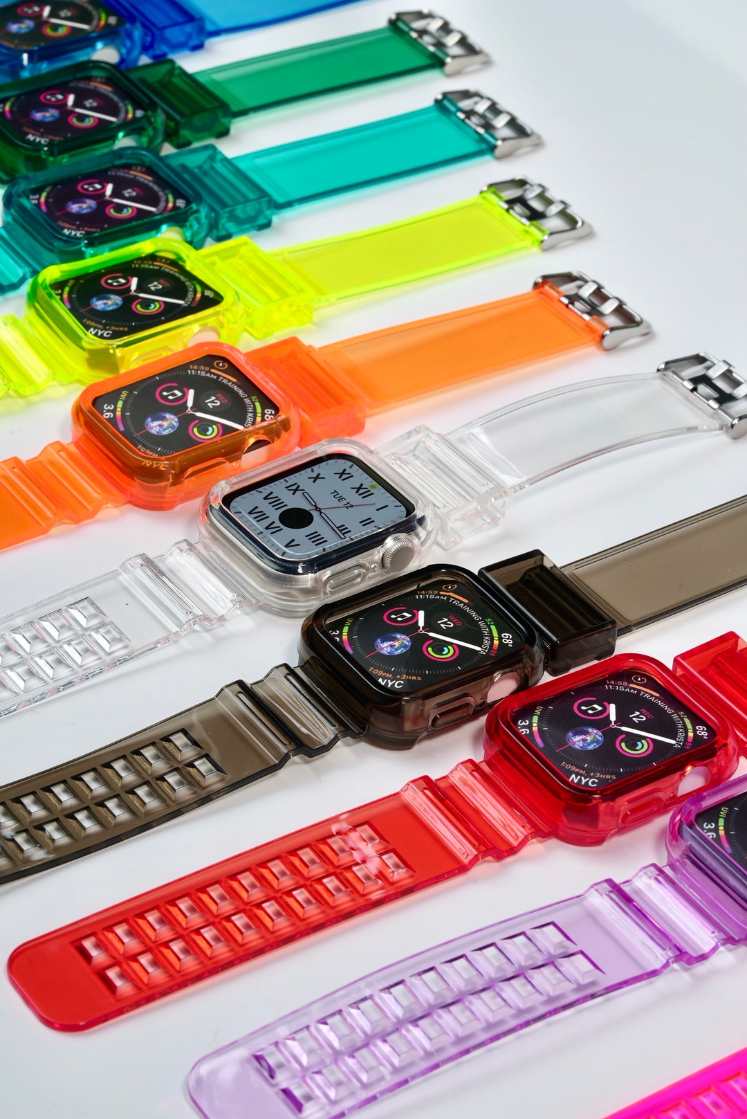 Clear Jelly Apple Watch Band | Transparent Strap Series 10 11 9 8 7 SE ...