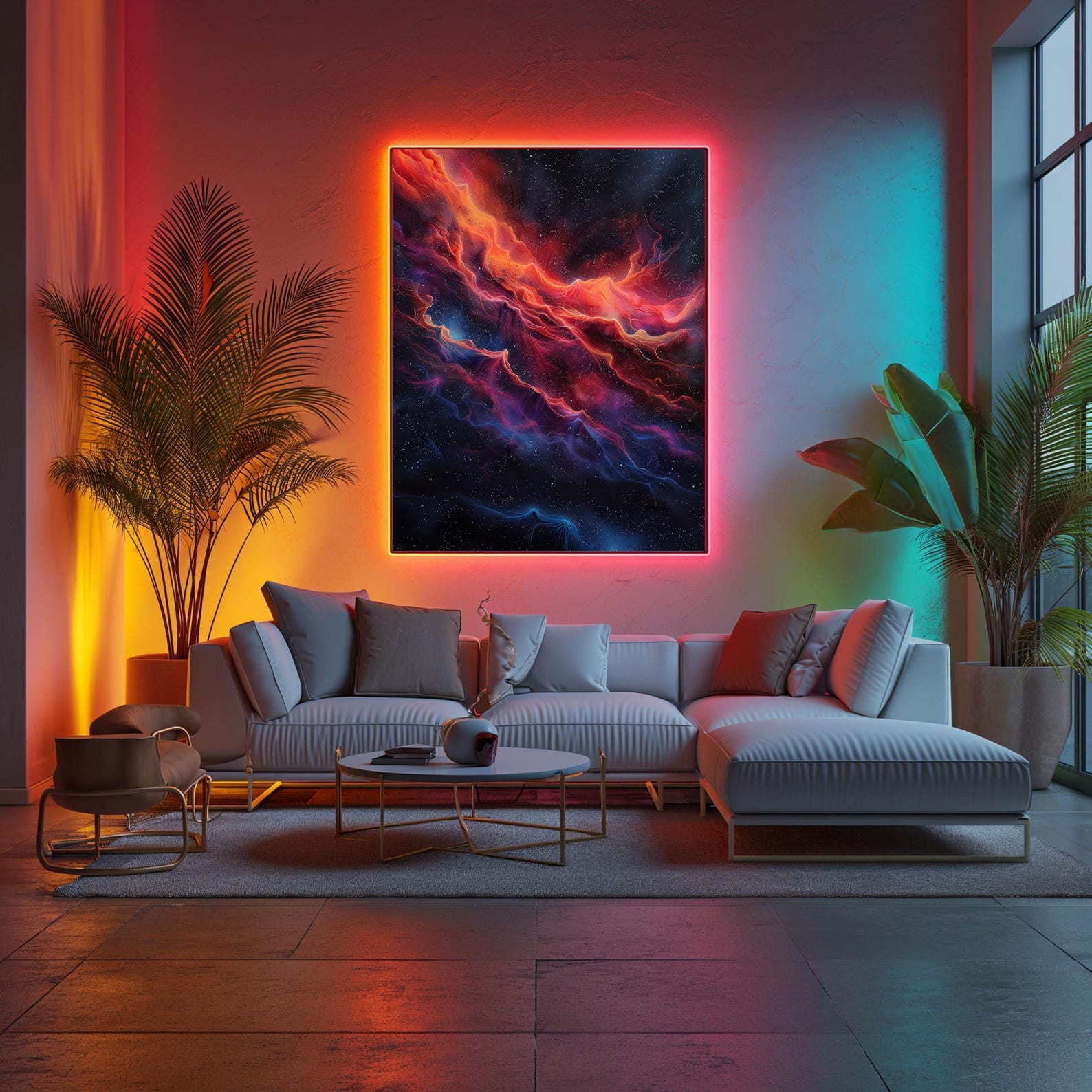 Vibrant Cosmic Nebula Wall Art | Abstract Space Cloudscape Print ...