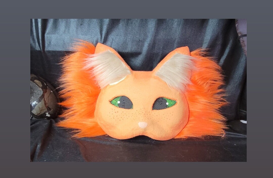 Orange Freckles Cat Therian Mask - Etsy