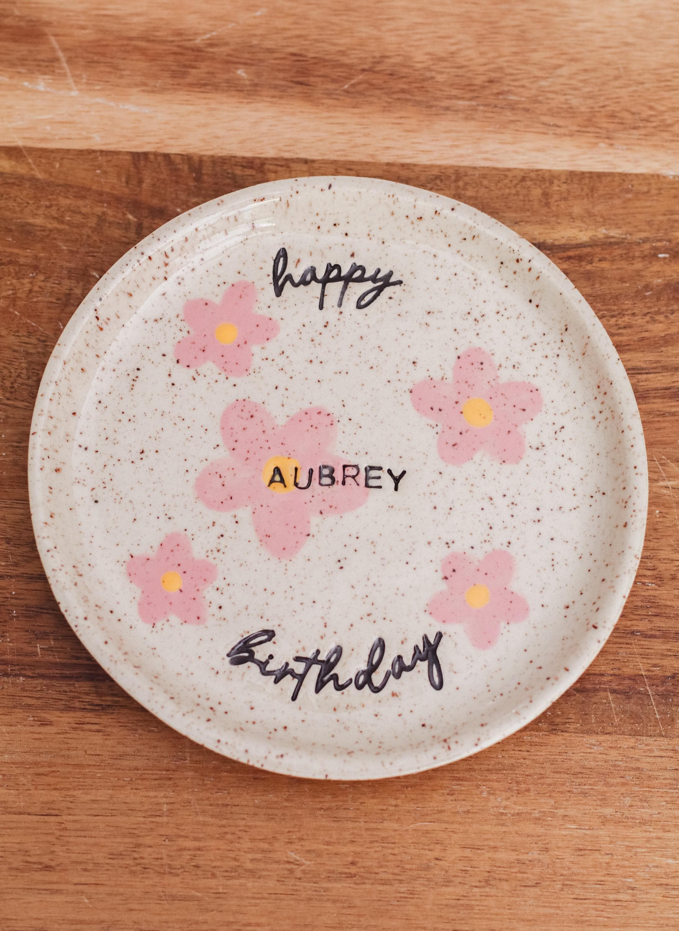Handmade Ceramic Personalized Birthday Plate Cake Slice/cupcake Size ...
