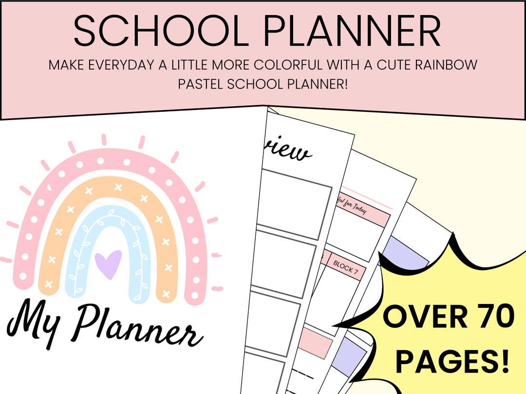 Cute Pastel Rainbow Planner - Etsy