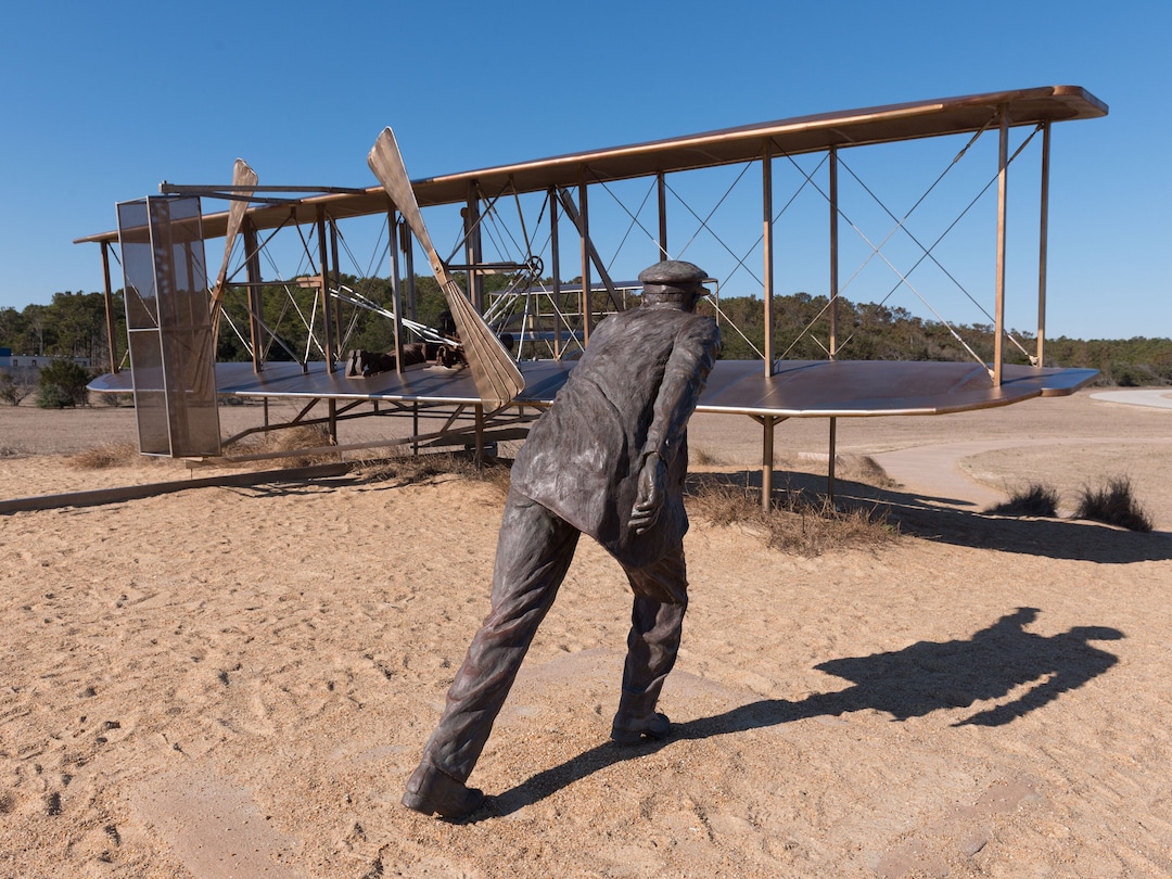 Bronze Statue Wall Art, the Wright Brothers, National Memorial Digital ...