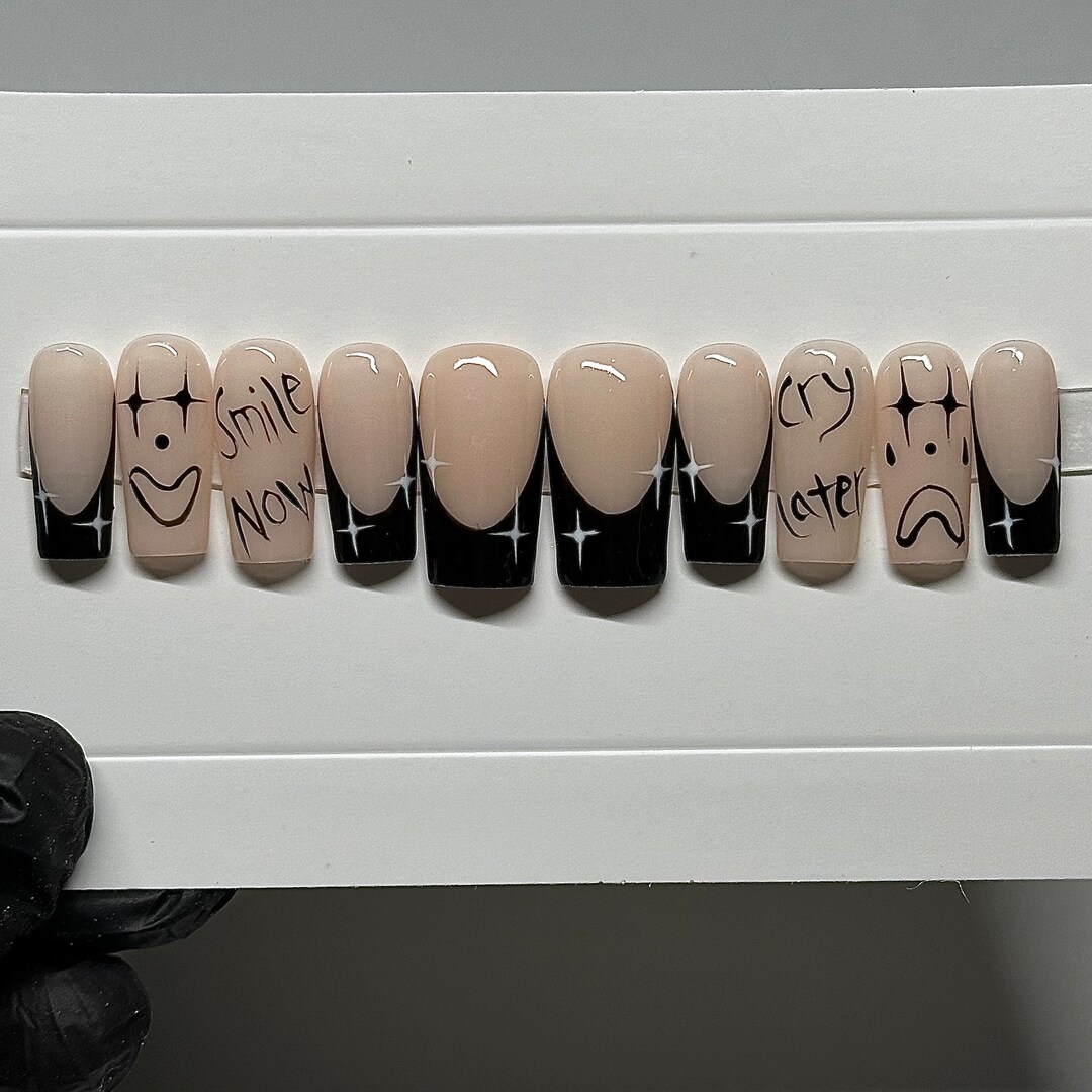Smile Now, Cry Later Press on Nails Handmade Press on Nails - Etsy
