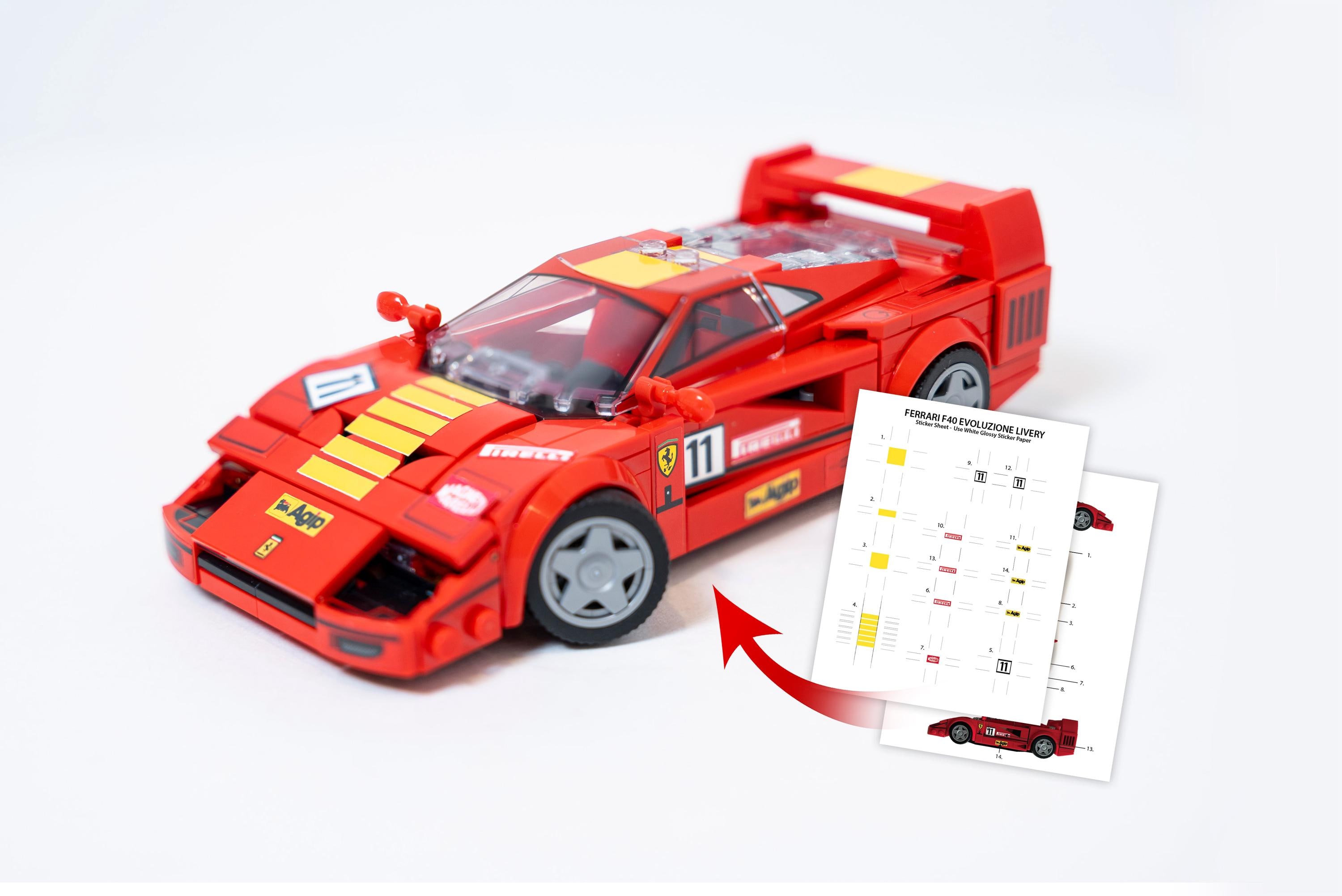 Brick Car Sticker Sheet for Ferrari F40 - Download - Etsy