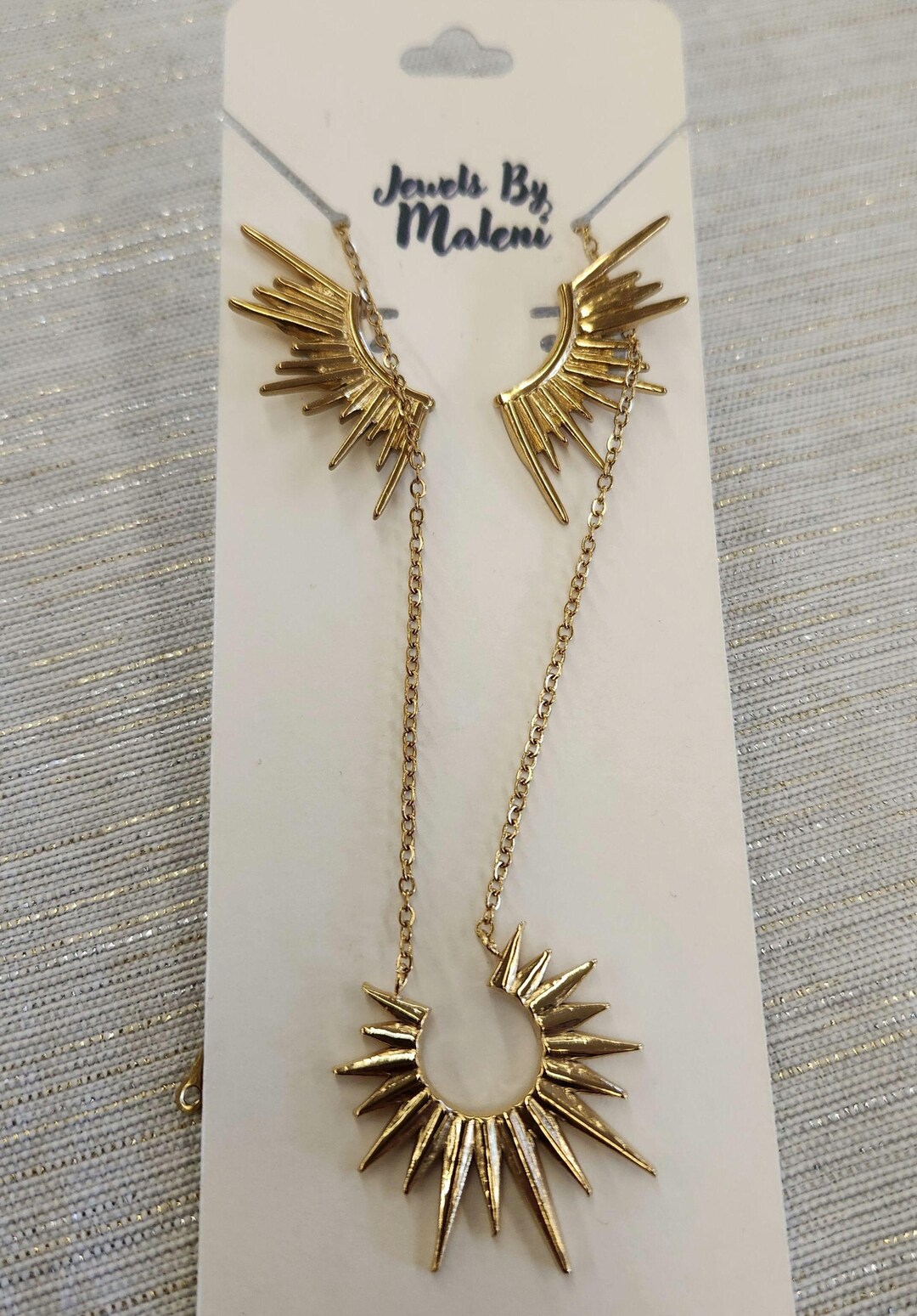 SS Sunray Earrings and Necklace Set, Stainless Steel 316 - Etsy