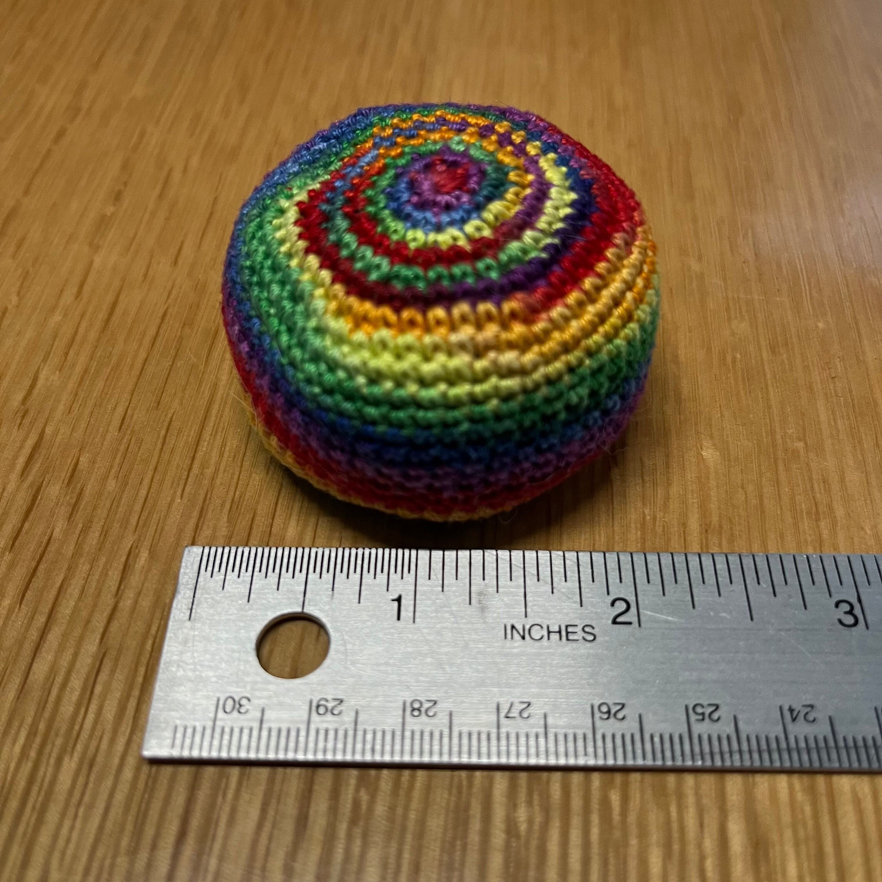 Rainbow - Hacky Sack Handmade Crochet Footbag Stress Ball - Etsy