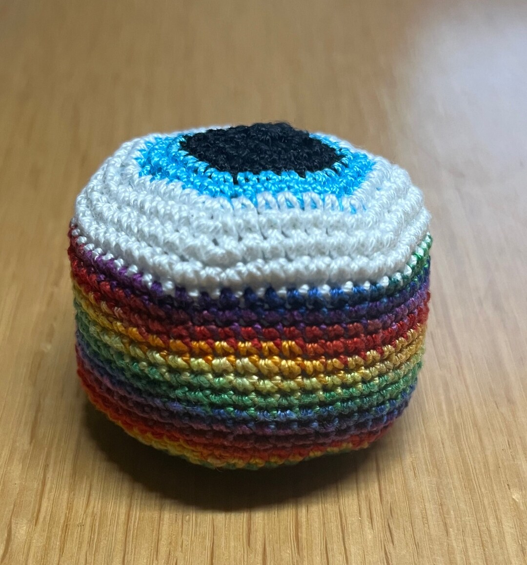 Rainbow Eye - Hacky Sack Handmade Crochet Footbag Stress Ball - Etsy