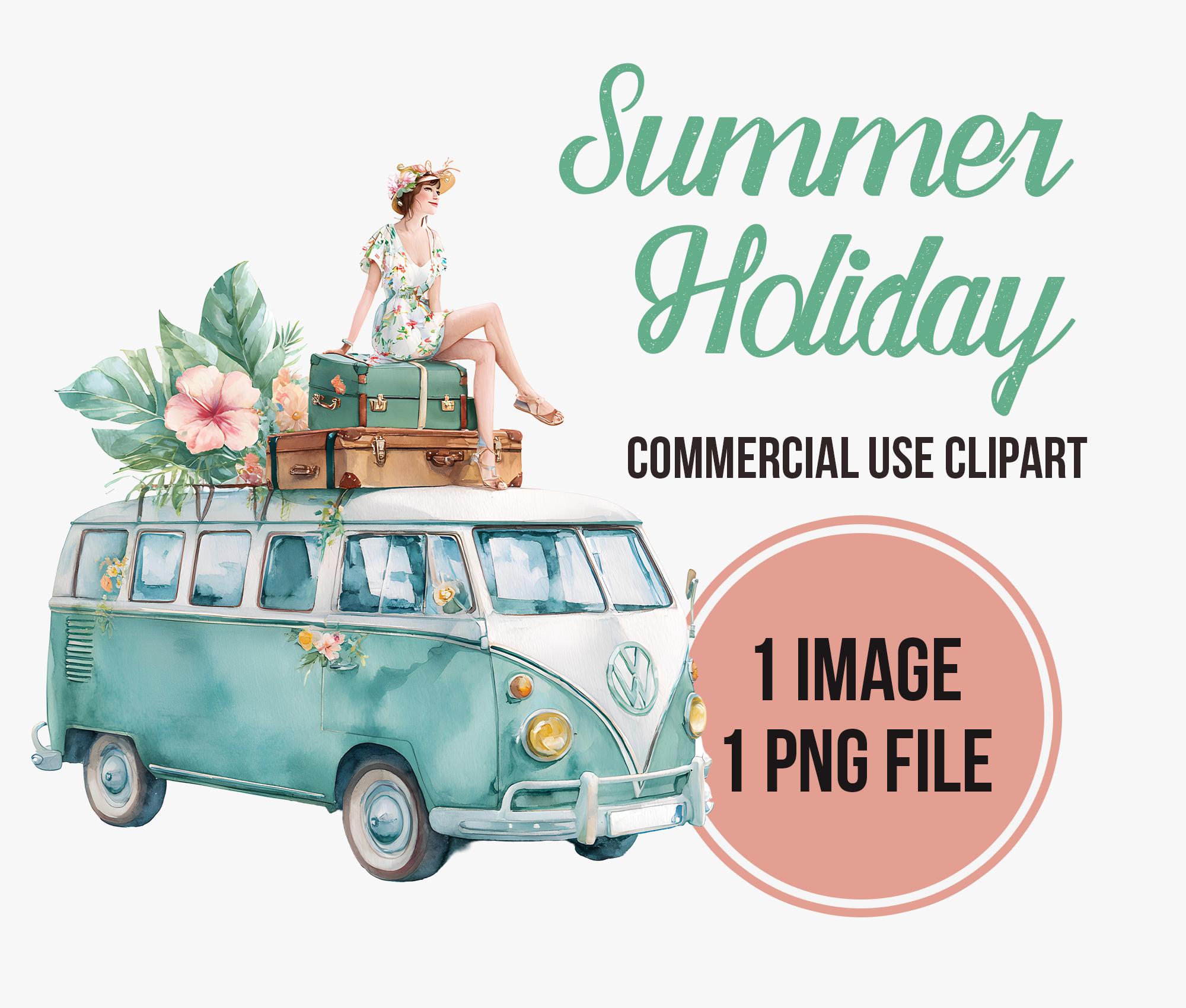 Watercolor Summer Holiday Clipart | Summer Holiday PNG, Vacation ...