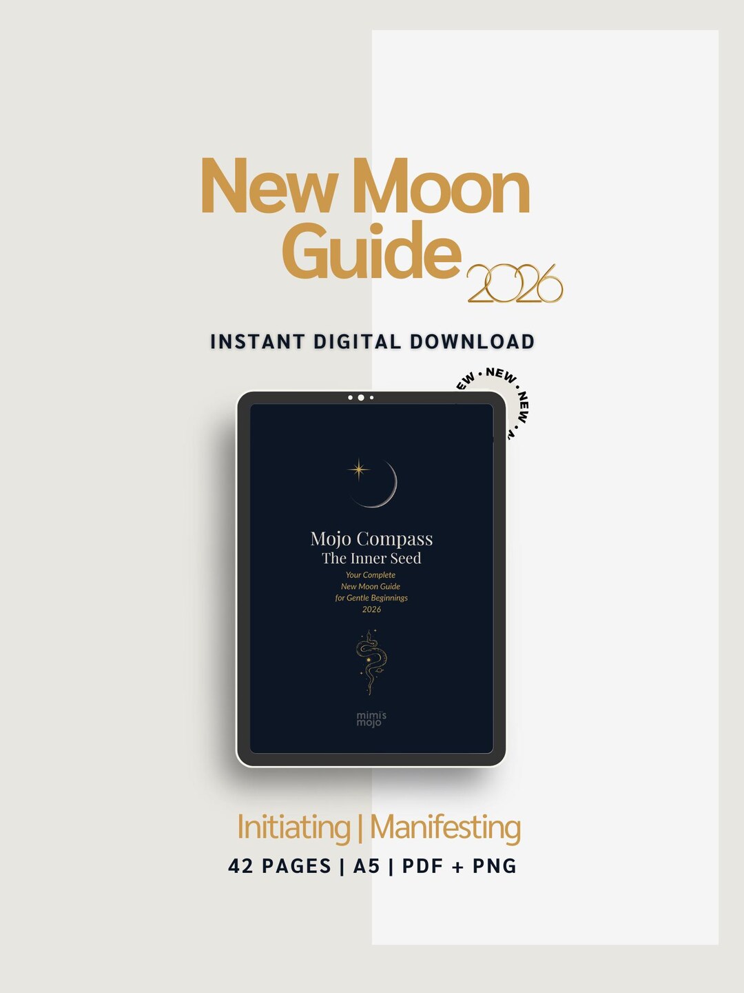 Mojo Compass: New Moon Mini Guide & Intention Setting Workbook (A5 PDF ...