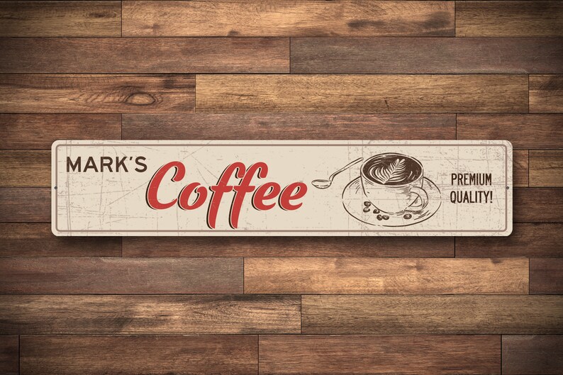 Coffee Shop Name Sign, Custom Barista Sign, Coffee Lover Decor ...