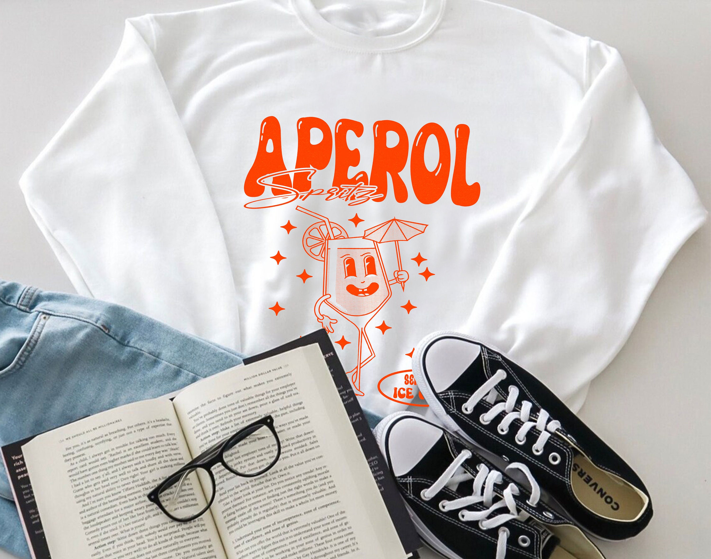Retro Character Aperol Spritz Shirt, Cocktail Oversize Tee, Aperol ...