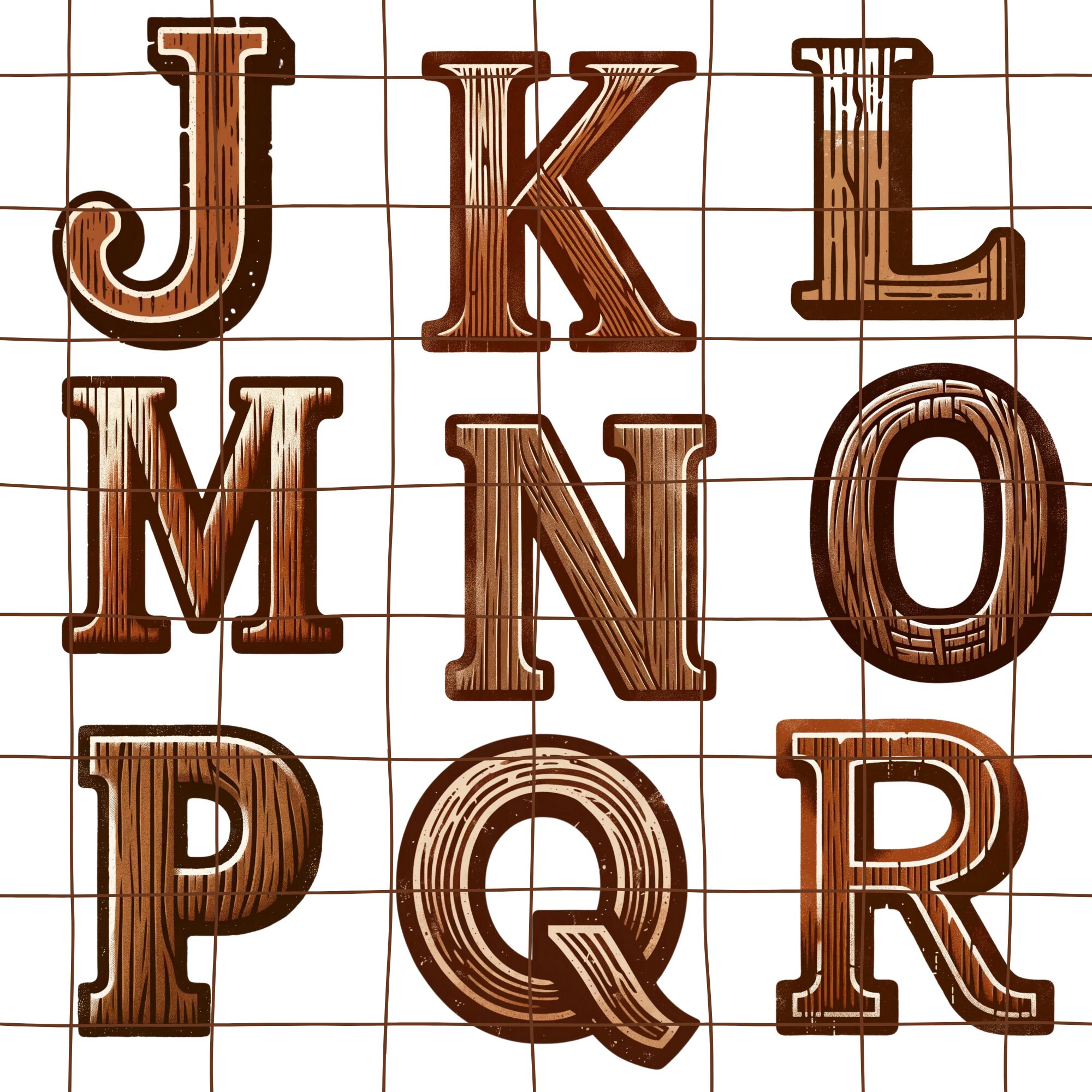 Rustic Wood Alphabet Clipart PNG 26 Letters Clipart, High-res Alphabet ...