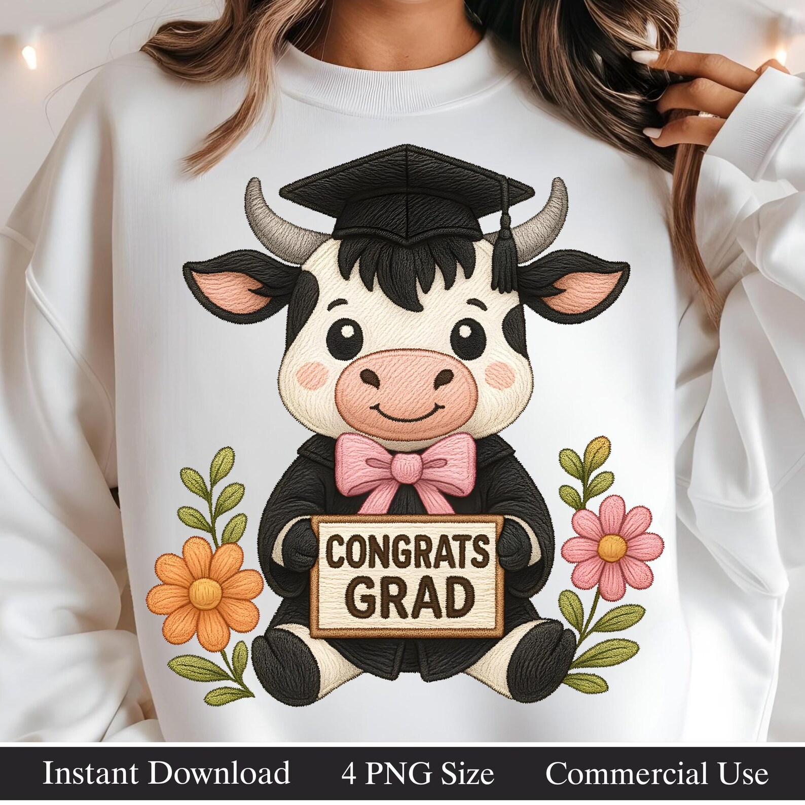 Graduation Cow PNG, Cute Highland Cow Graduation Clipart, Senior 2025 ...