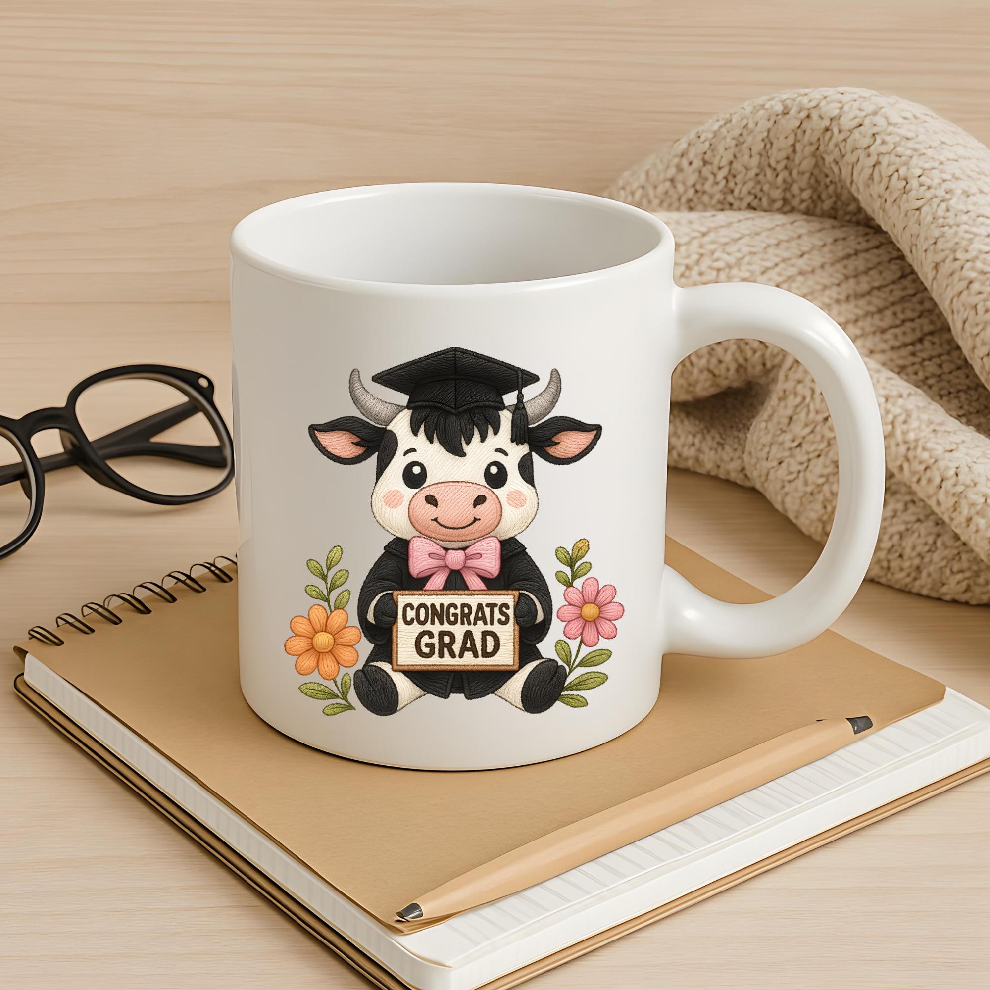 Graduation Cow PNG, Cute Highland Cow Graduation Clipart, Senior 2025 ...