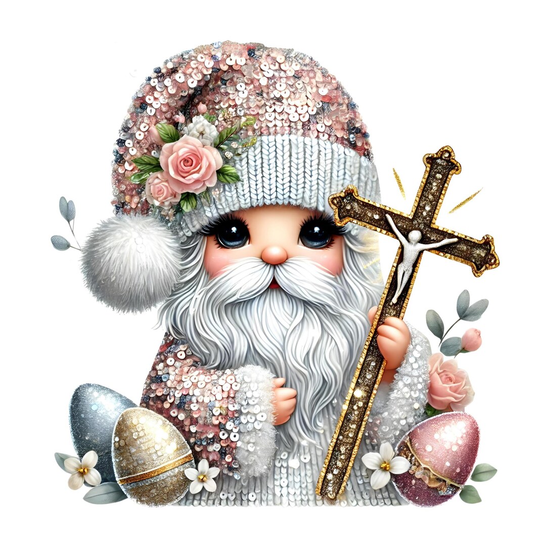 Easter Jesus Gnome PNG, Religious Bunny PNG, Christian Easter Cross PNG ...
