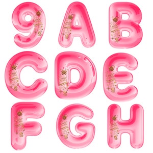 Bubble Alphabet PNG Clipart, A-Z 0-9 PNG, Pink Balloon Letters, 36 PNG ...